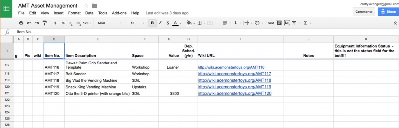 Asset Tagging at AMT – Ace Makerspace
